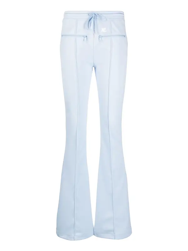 COURREGES Seam-detailing Flared Track Pants - Blue