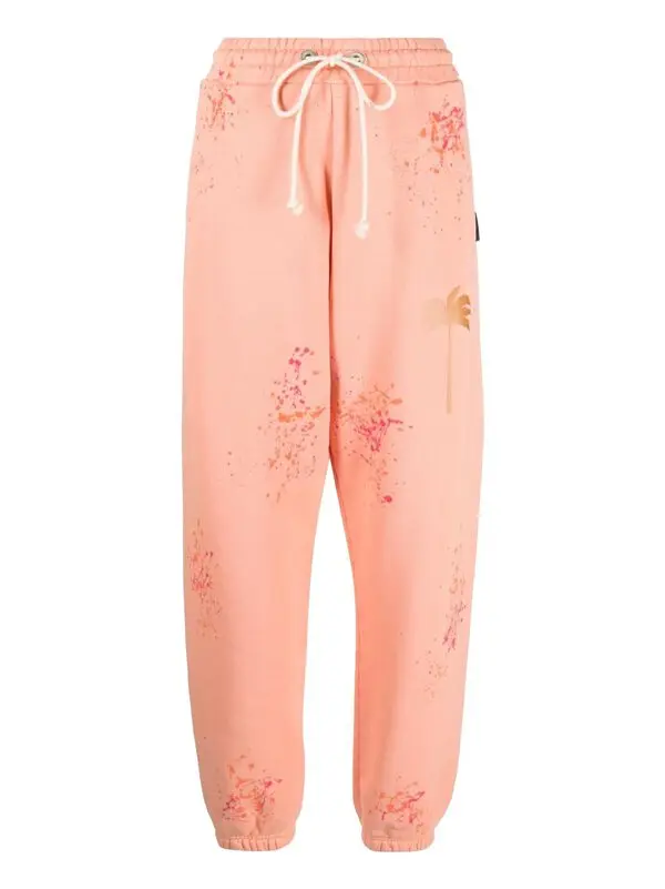 Palm Angels Pxp Paint-splatter Track Pants - Orange