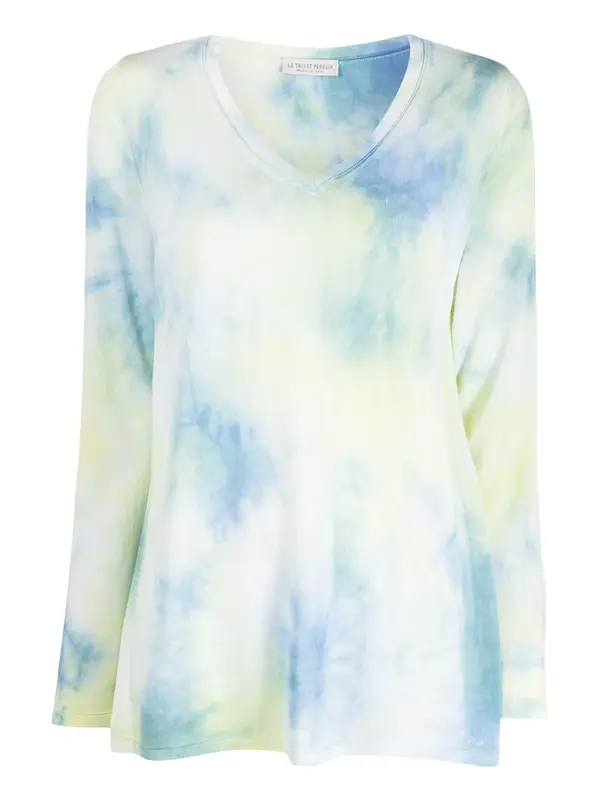 LE TRICOT PERUGIA Tie-dye Long-sleeve Top - Blue