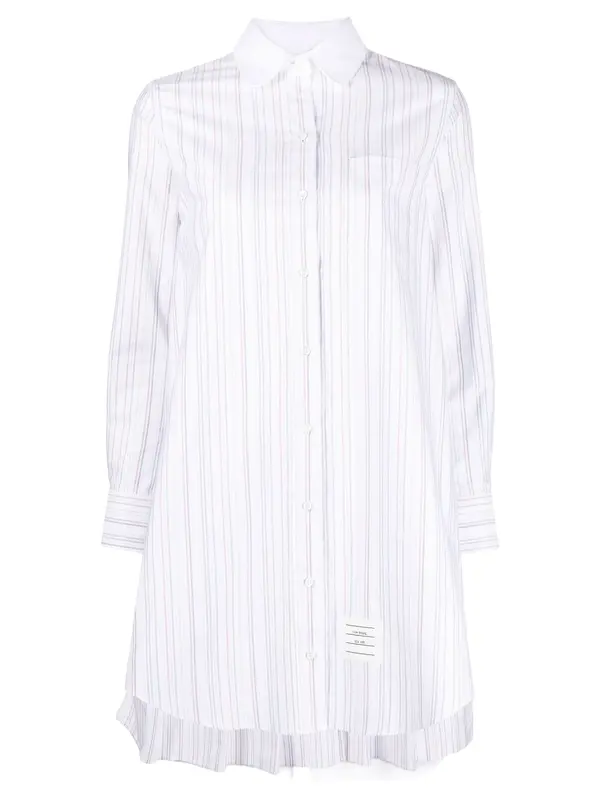Thom Browne Striped Shirtdress - White