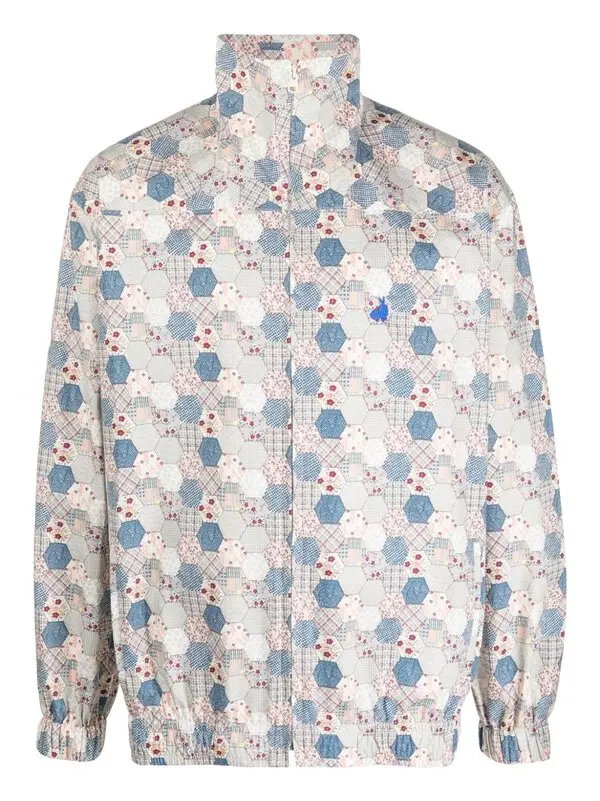 CHLOE NARDIN Geometric-pattern Lightweight Jacket - Blue