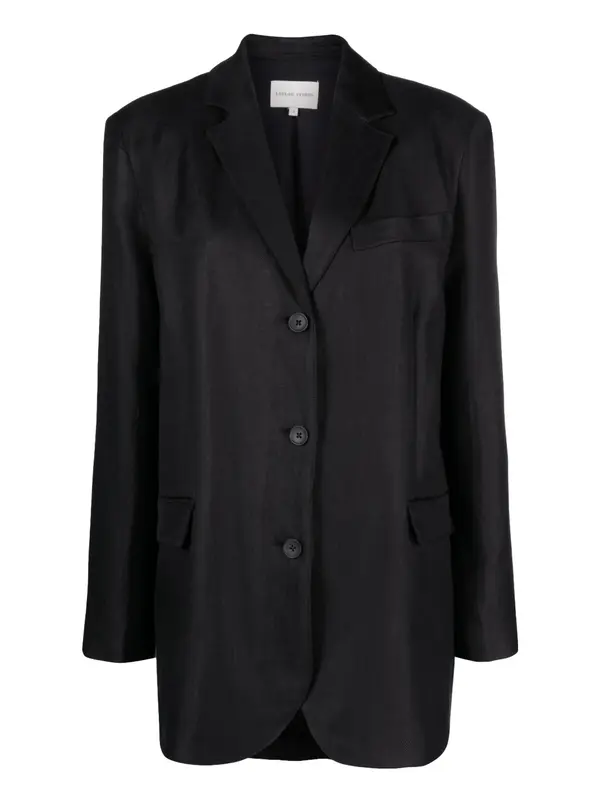 Loulou De Saison Sora Linen-blend Blazer - Black