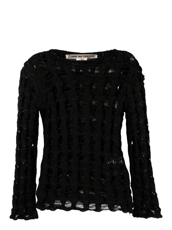 Comme Des Garçons Open-knit Jumper - Black