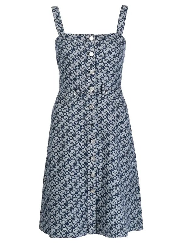 Stella McCartney Jacquard-logo Denim Dress - Blue