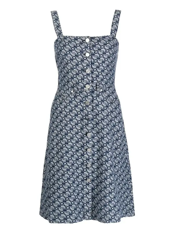 Stella McCartney Jacquard-logo Denim Dress - Blue