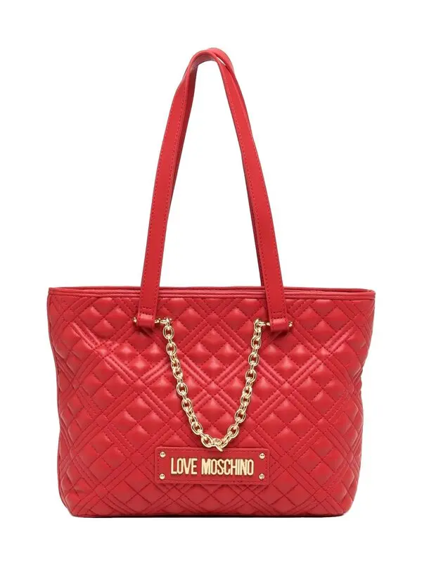 Moschino Chain-link Faux-leather Tote - Red