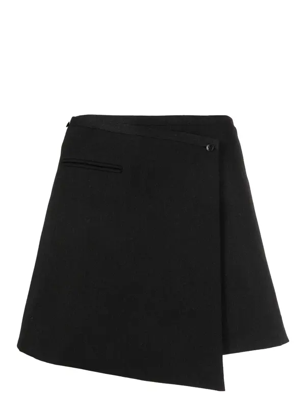 GOODIOUS Asymmetric Mini Skirt - Black