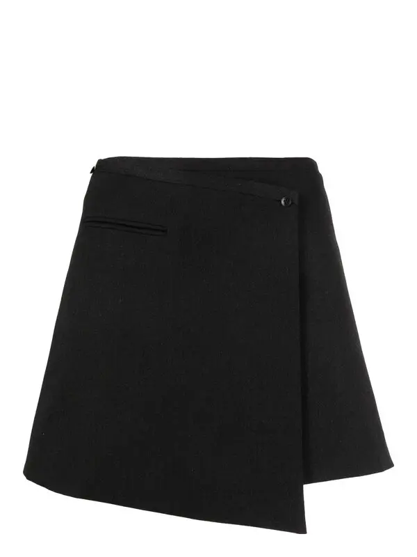 GOODIOUS Asymmetric Mini Skirt - Black