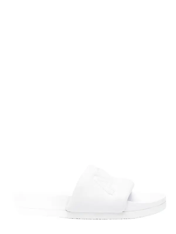 AMBUSH Quilted-logo Leather Slides - White