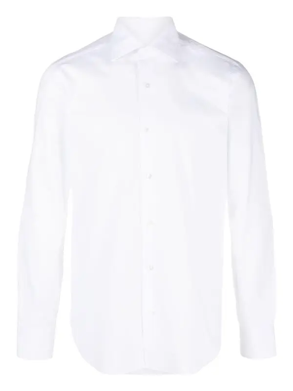BARBA NAPOLI Long-sleeve Cotton Shirt - White