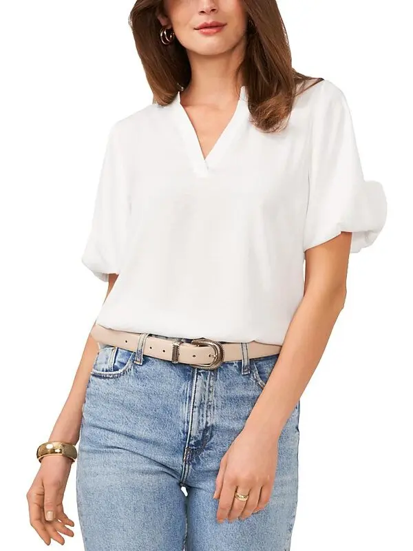 Vince Camuto Quarter Puff Sleeve Top - New Ivory