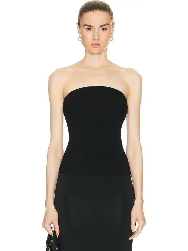 Enza Costa Silk Rib Tube Top - Black