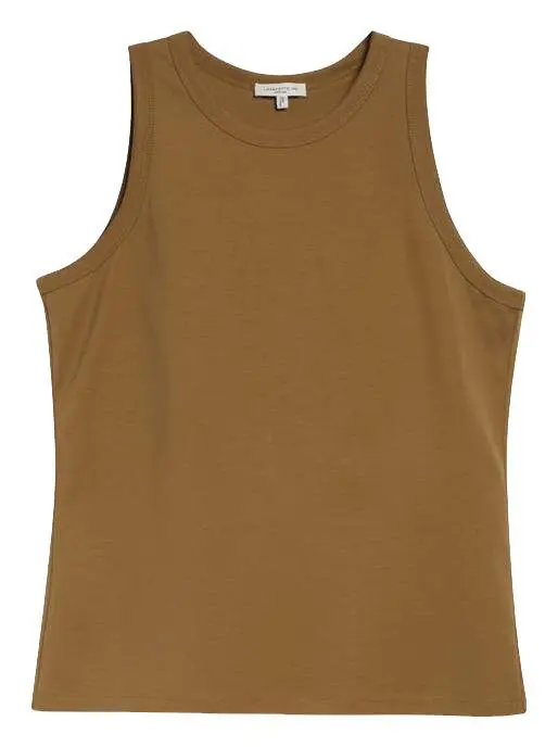 Lafayette 148 New York Racerback Tank Top - Khaki Green