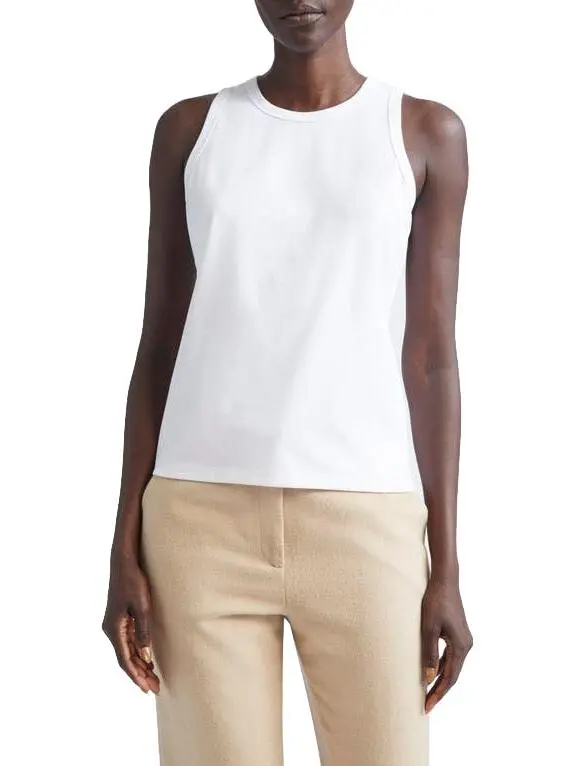 Lafayette 148 New York Racerback Tank Top - White