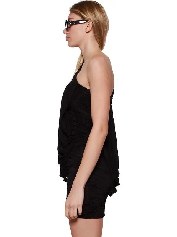 Rick Owens Edfu One-shoulder Mini Dress - Black