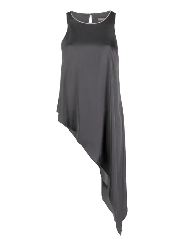Peserico Asymmetric-hem Sleeveless Blouse - Grey