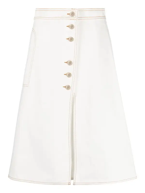 WALES BONNER A-line Midi Skirt - White