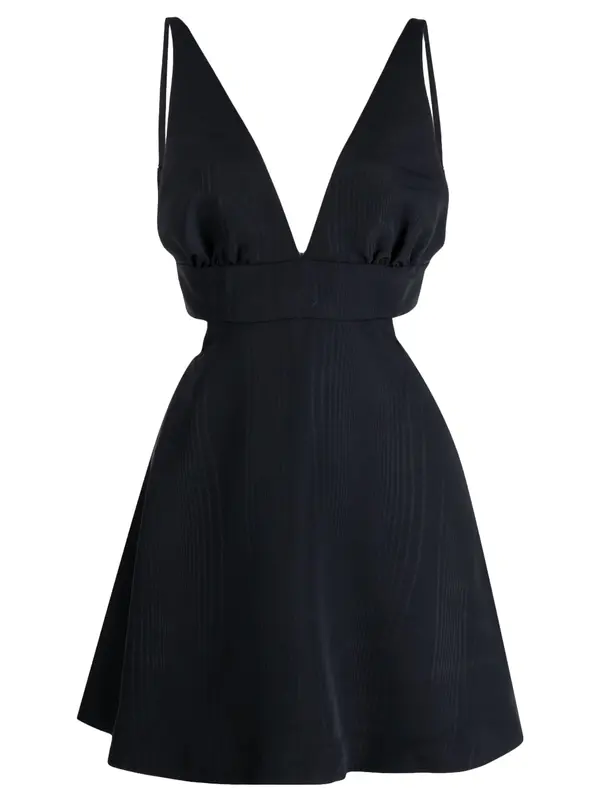 LoveShackFancy Oversized Bow Mini Dress - Black
