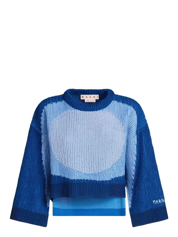Marni Intarsia-knit Cotton Jumper - Blue