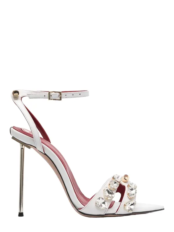 HARDOT Booty 120mm Crystal-embellished Sandals - White