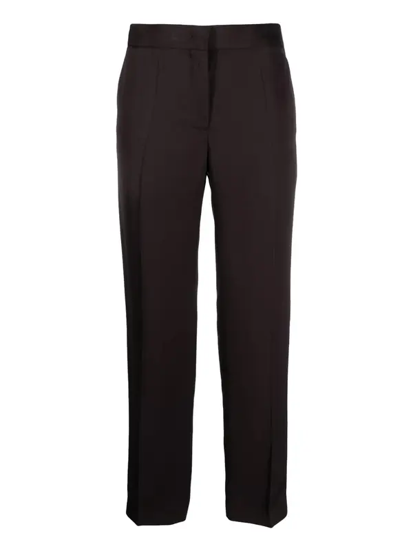 JIL SANDER Cropped Twill Trousers - Brown