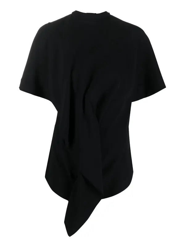Colville Asymmetric Draped Top - Black