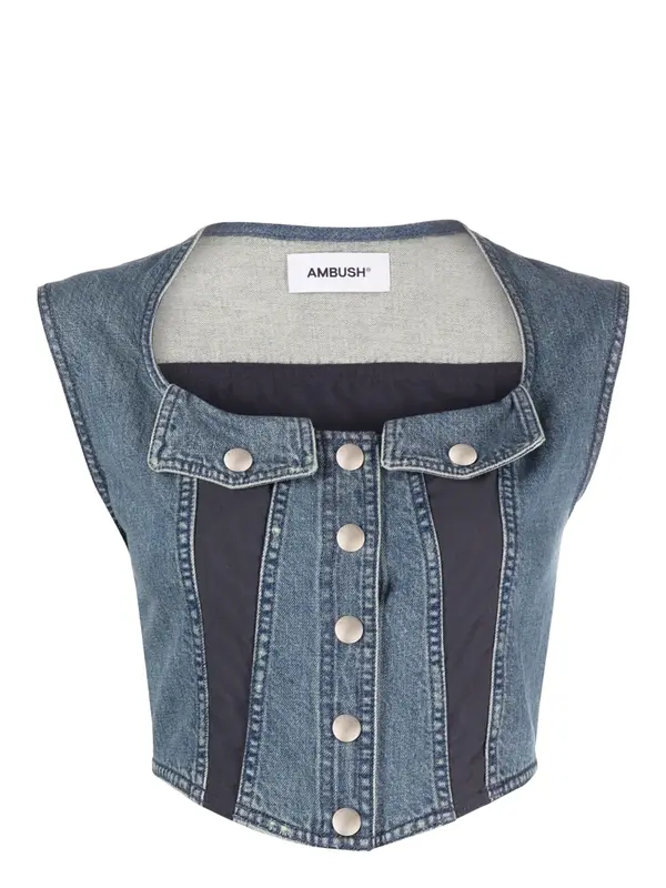 AMBUSH Bustier Denim Vest - Blue