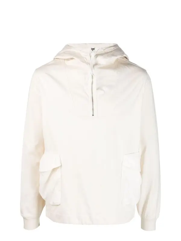 C.P. COMPANY Goggles-detail Cotton Hoodie - Neutrals