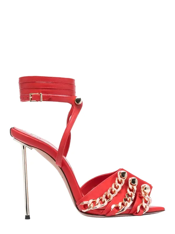 HARDOT 120mm Chain-link Detail Sandals - Red