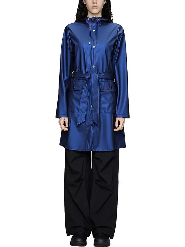 Rains Curve Hooded Belted Waterproof Jacket - Lucid