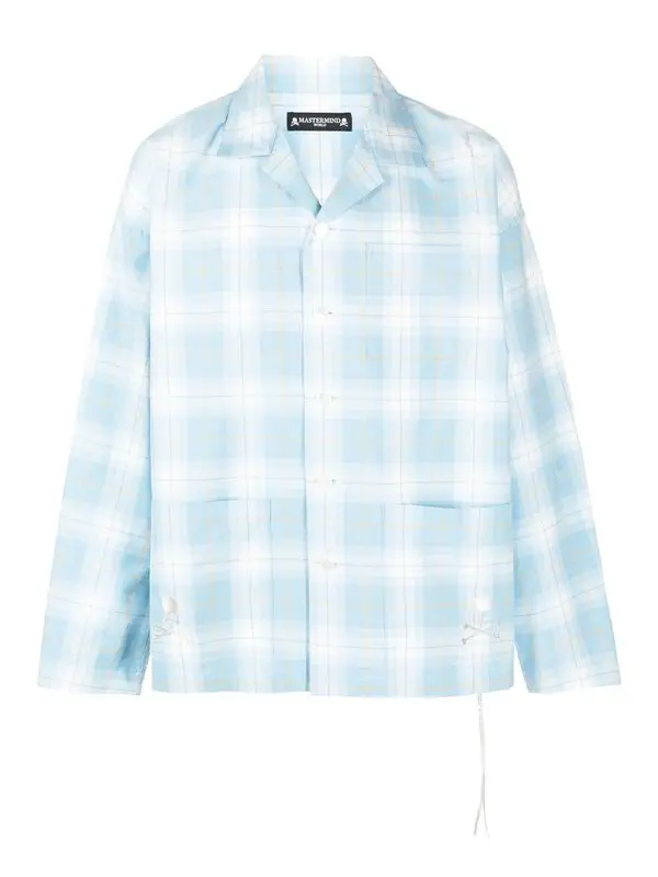 MASTERMIND WORLD Checked Long-sleeve Shirt - Blue
