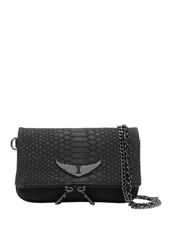 Zadig&Voltaire Small Crocodile-embossed Crossbody Bag - Black