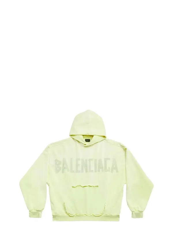 Balenciaga Tape Type Distressed Hoodie - Yellow