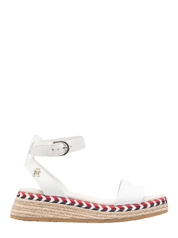 Tommy Hilfiger Strap-detail Leather Espadrilles - White
