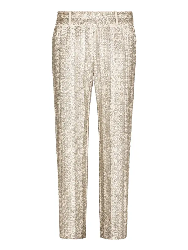 Dolce & Gabbana Embroidered Trousers - White