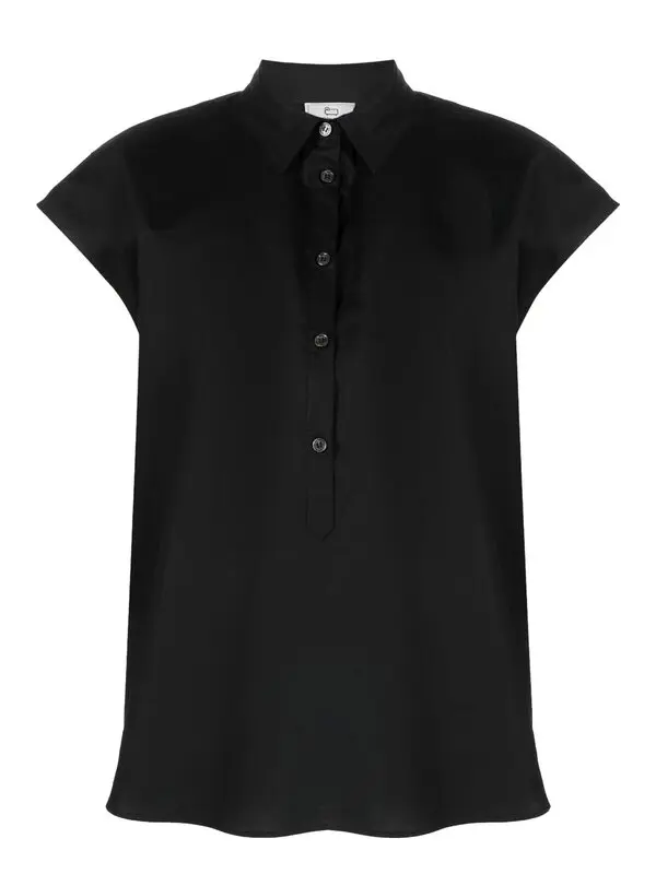 Woolrich Cap-sleeves Cotton Shirt - Black