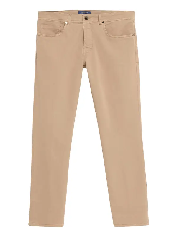Cesare Attolini Cotton-stretch Slim-fit Trousers - Nut