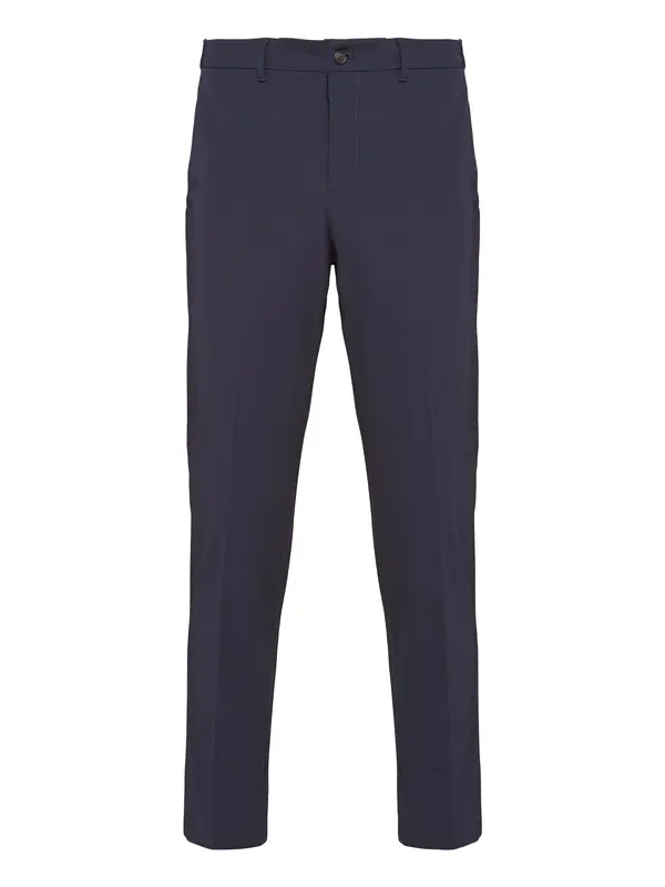 Prada Techno Stretch Slim Fit Pants - Navy