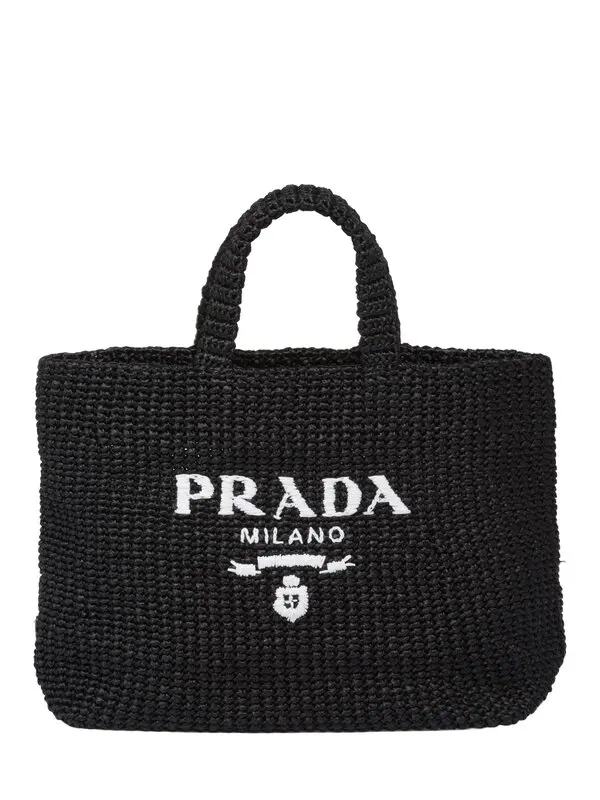 Prada Crochet Tote Bag - Black