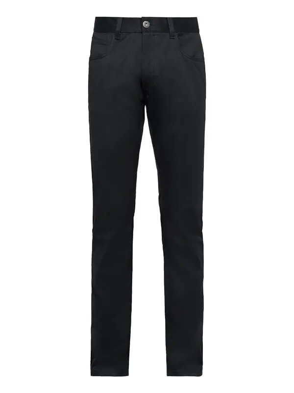 Prada Five-pocket Stretch Drill Tapered Jeans - Black
