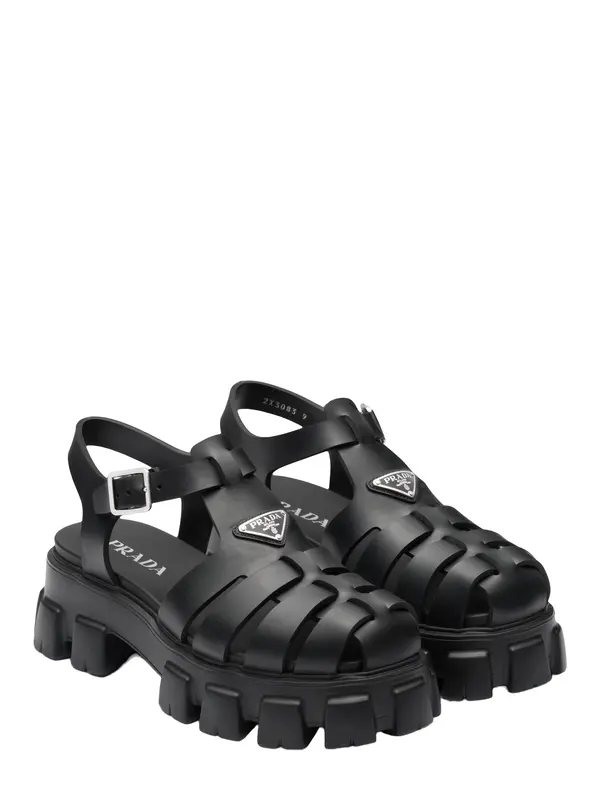 Prada Monolith Sandals - Black
