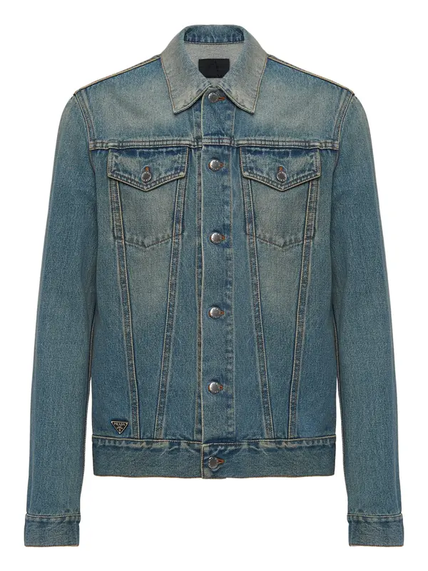 Prada Denim Blouson Jacket - Light Blue