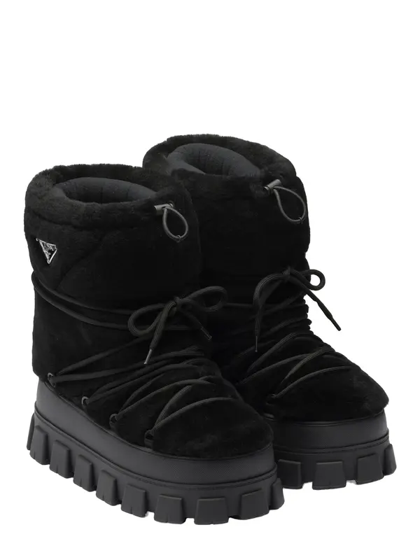 Prada Shearling Après-ski Boots - Black