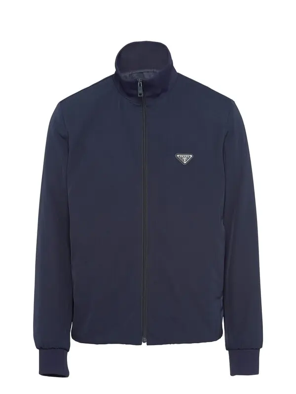 Prada Stretch Technical Fabric Zipper Sweatshirt - Blue