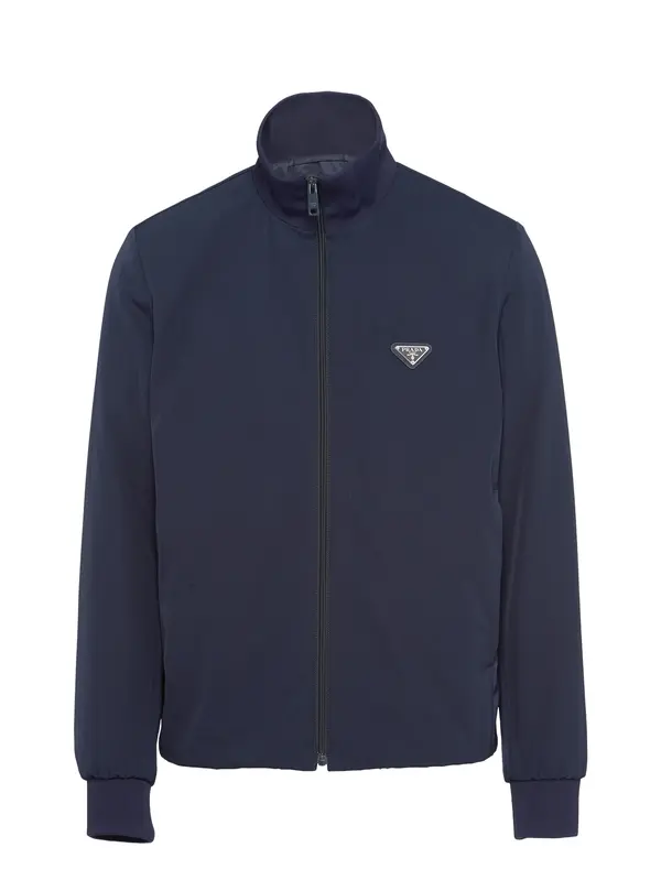 Prada Stretch Technical Fabric Zipper Sweatshirt - Navy