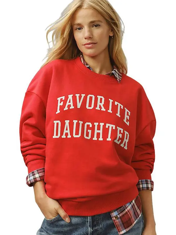 FAVORITE DAUGHTER Collegiate Sweatshirt - Bright Red