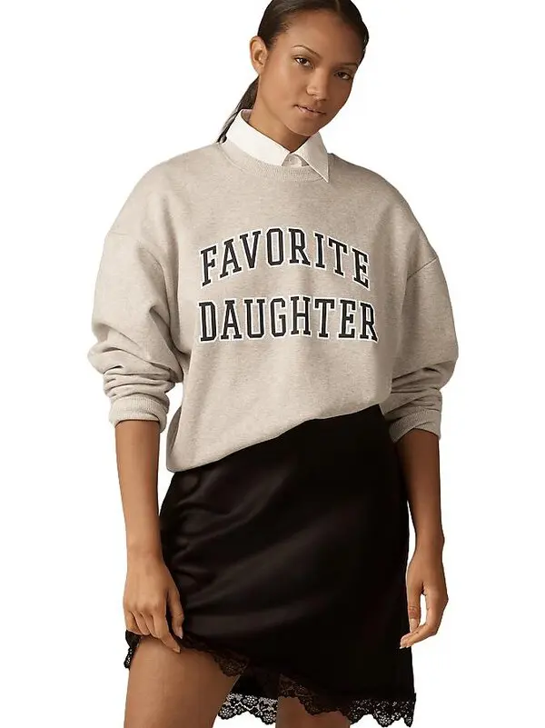 FAVORITE DAUGHTER Collegiate Sweatshirt - Heather Grey & Navy