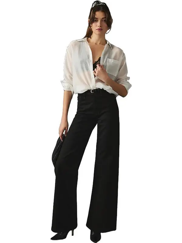 Joe's Jeans Petite Mia High-rise Wide-leg Jeans - Black