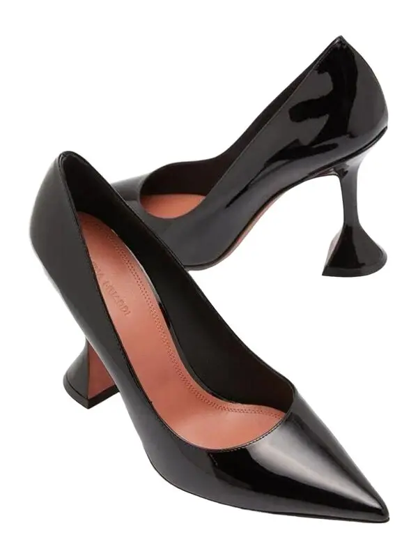 Amina Muaddi Ami Patent Leather Pumps - Black
