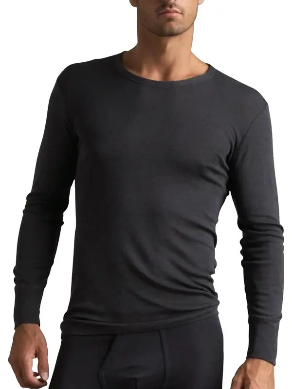 Hanro Woolen Silk Long-sleeve Shirt - Anthracite
